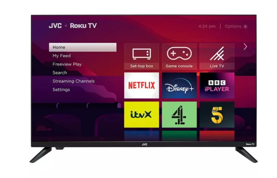 JVC LT-32CR230 32" HD Ready Smart LED Roku TV with Wi-Fi and Freeview Play
