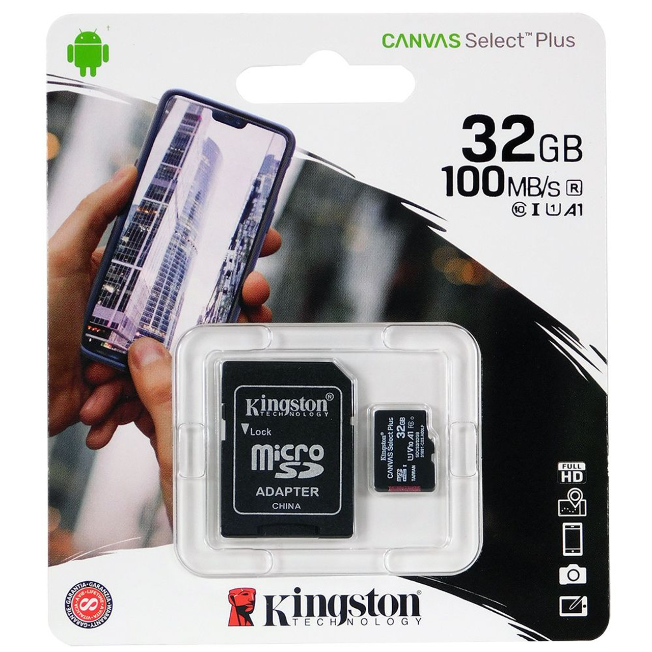 Kingston Canvas Select Plus 32GB Micro SDXC UHS-I Class 10 Memory Card