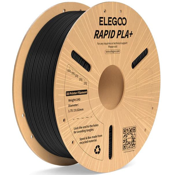 Elegoo Neptune 4 RAPID PLA+ 1.75mm Black Filament 1KG