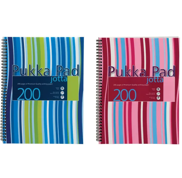 Pukka Pad Jotta Notebook A4 Blue/Pink 200pgs Pk 3