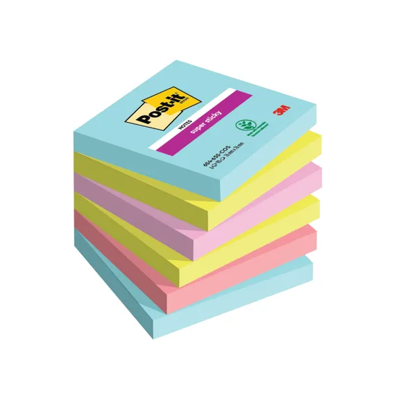 Post-It Super Sticky Note Pads 76x76mm Cosmic Pk 6