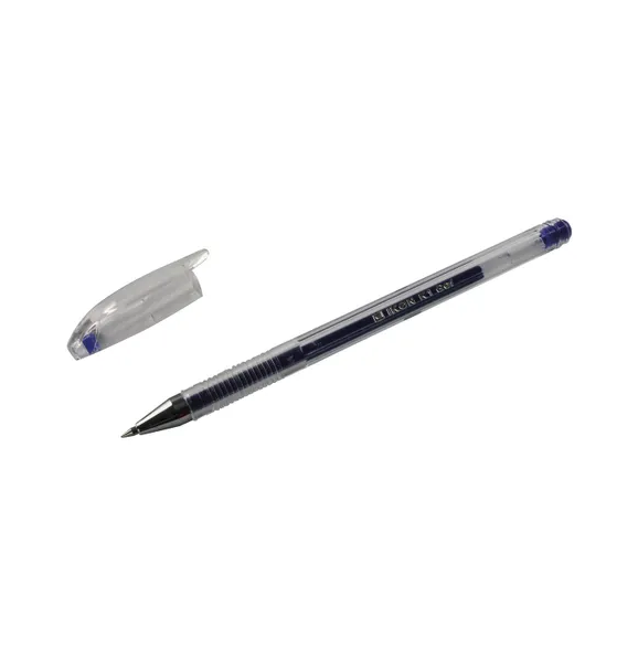 Gel Pens Transparent Barrel Medium Tip Blue Pk 10