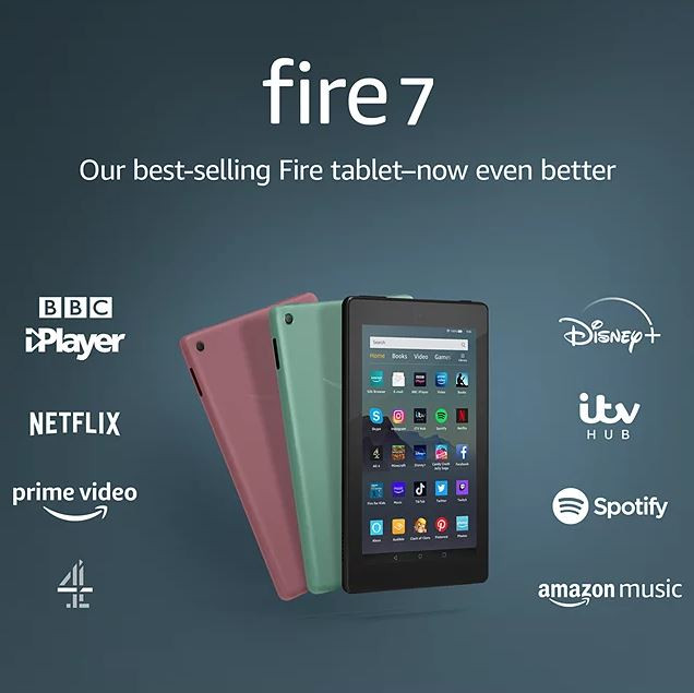 Amazon Kindle Fire 7 (9th Gen) 7" 16GB WiFi Black Tablet - IJT Direct