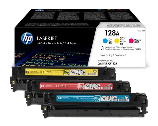 HP Multipack Cyan, Magenta, Yellow Toner Cartridges 128A CF371AM - IJT ...