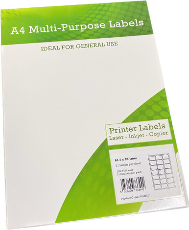 A4 Multipurpose Labels 21 Per Sheet