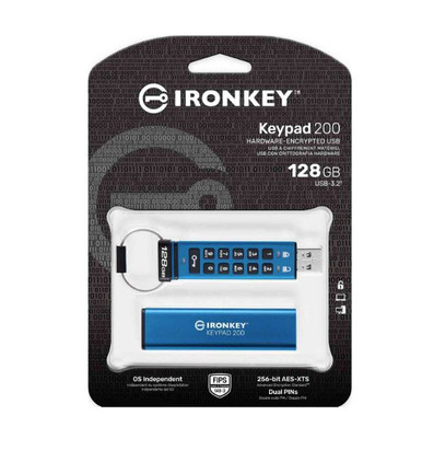 Kingston IronKey Keypad 200 128GB USB Encrypted Pen Drive