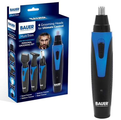 Bauer 4-In-1 Rechargeable Electric Shaver, Nose trimmer, Precision ...