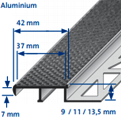 Tile-In Stair Nosing for Tiled Surfaces – Anti-Slip 2.5m Indoor/Outdoor
