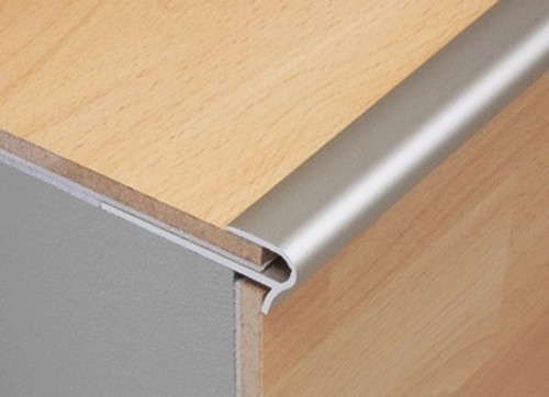 8mm & 14mm Laminate Stair Nosing | Push-In Aluminium & Oak Step Edge
