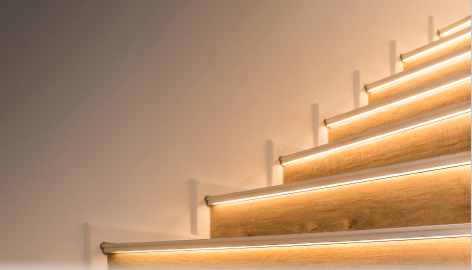 LED Round Edge Stair Nosing – 2.5m Aluminium for Tile & Stone