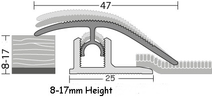 Adjustable Aluminium Floor Transition Strip 8-23mm | Concealed Fixing ...