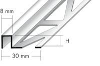 Solid Brass Rectangular Tile Trim – 8mm Visible Surface, 2.5m