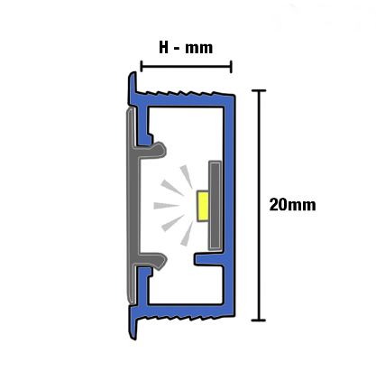 LED Listello Tile Edge Trim – 2.5m Aluminium Profile with Diffuser