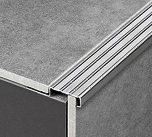 Stainless Steel Grooved Tread Tile-In Stair Edging – 2.5m Length | Slip ...