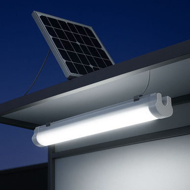 Solar Batten Light with Remote and Sensor 3000lm IP65 IK08 Dual Colour ...