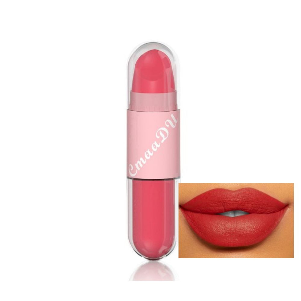 2 In 1 Matte Lipstick Waterproof plus Non-Stick Velvet Lip Gloss