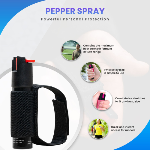 Pepper Spray 3/4 oz Twist Lock Jogger Strap