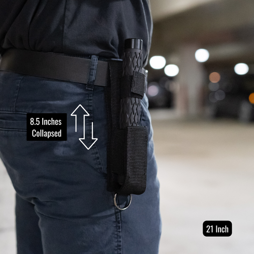 Police Magnum Black Steel Expandable Baton- Anti Riot Self defense ...