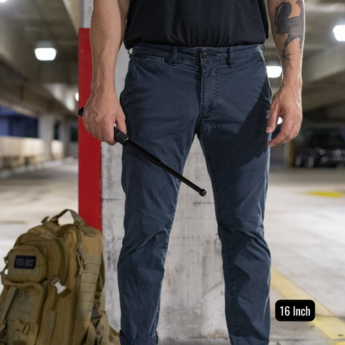 Police Magnum Black Steel Expandable Baton- Anti Riot Self defense ...