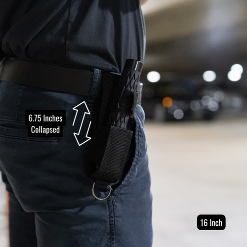 Police Magnum Black Steel Expandable Baton- Anti Riot Self defense ...