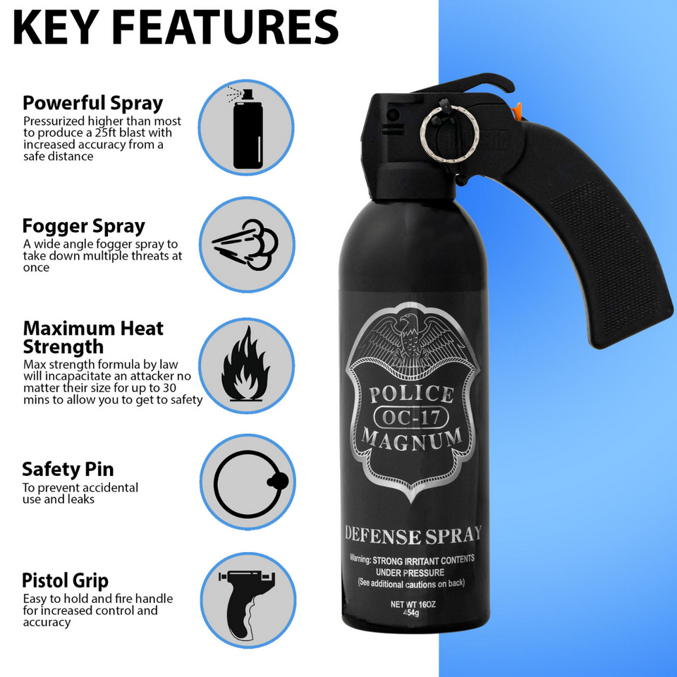 Police Magnum Large pepper spray fogger defense security