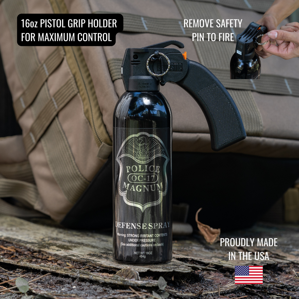 Police Magnum Pistol Grip Pepper Spray - Police Grade OC Fogger