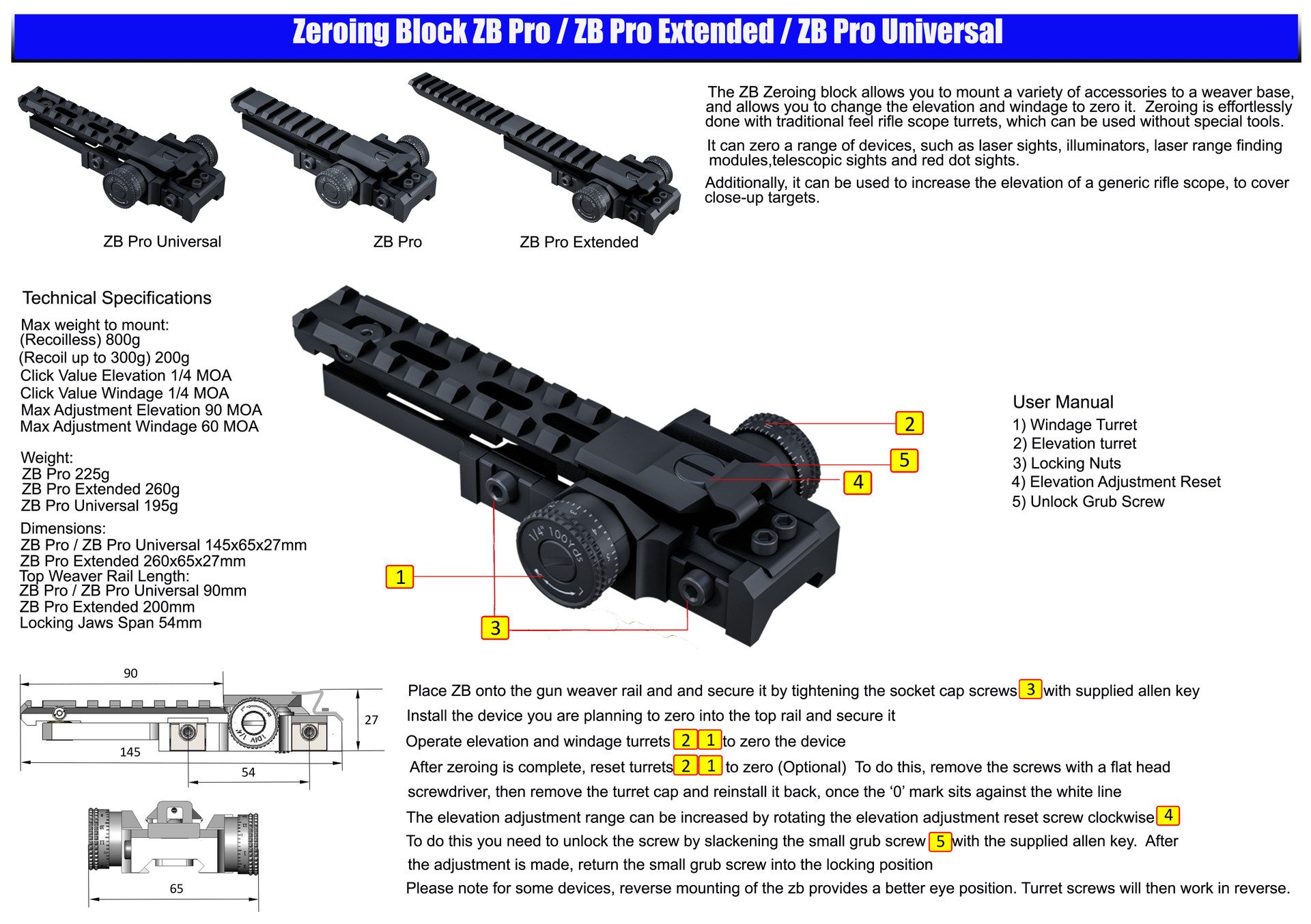 ZB Lite Pro Zeroing Block - Bradford Stalker UK