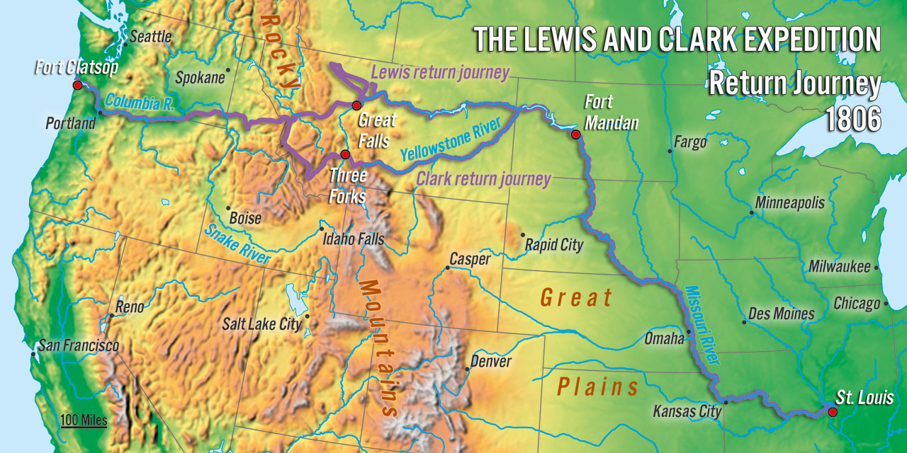 Lewis & Clark Map - LongCard - Authentic Cards, Inc.