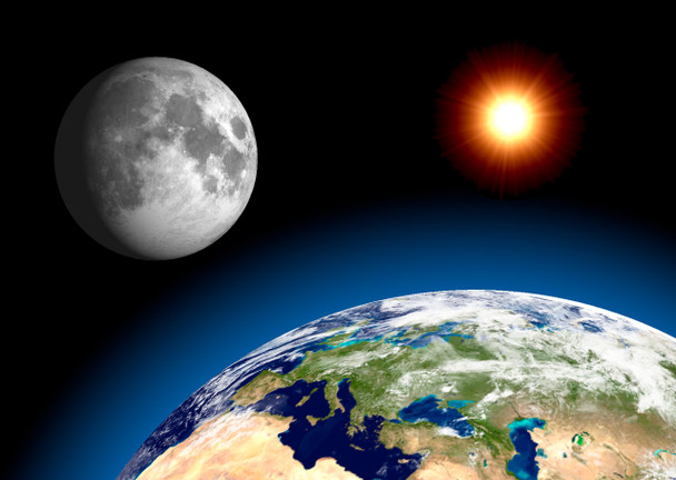 Earth Moon and Sun Postcard - Authentic Cards, Inc.