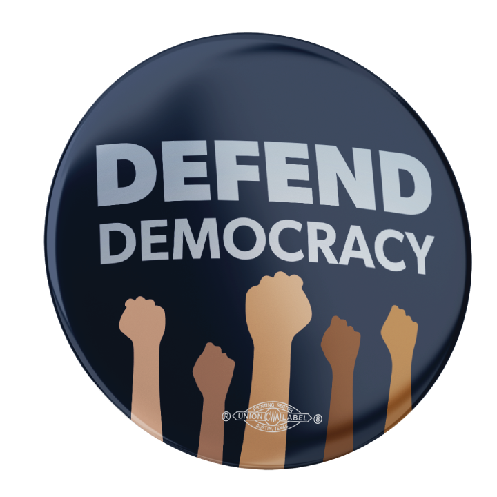 Defend Democracy (2.25" Pin-Back Button -- Pack of Two!) - Minnesota ...