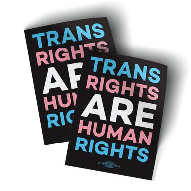 Trans Rights Are Human Rights (3" x 4" Vinyl Bumper Sticker -- Pack of ...