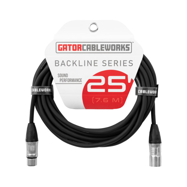 Gator - GCWB-XLR-25 - Backline Series -Microphone Cable - XLR - 25 Foot ...