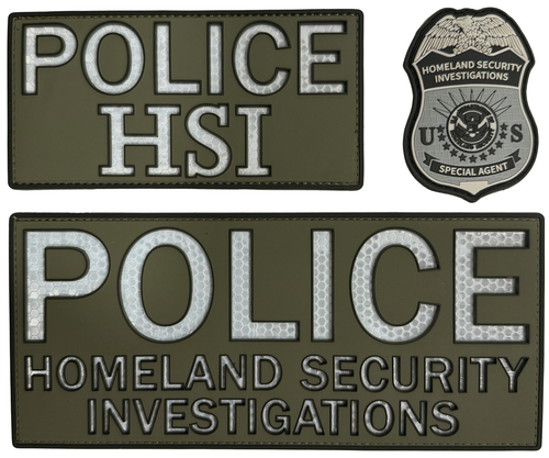 Reflective PVC Patch Set - Official HSI (Homeland Security Investigations)