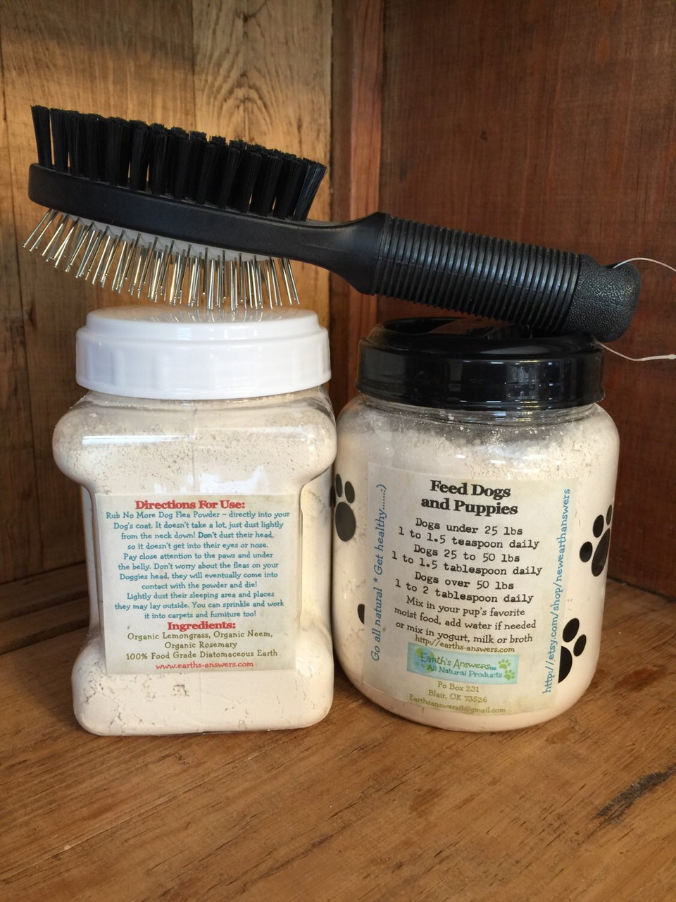 Dog, Puppy Natural Flea Control Treatment, Flea Powder De-Wormer and ...