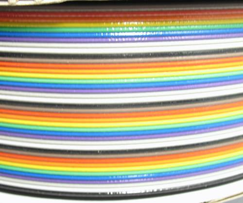 Rainbow Flat ribbon cable 40 conductors per foot - Cpu Stuff. Custom ...