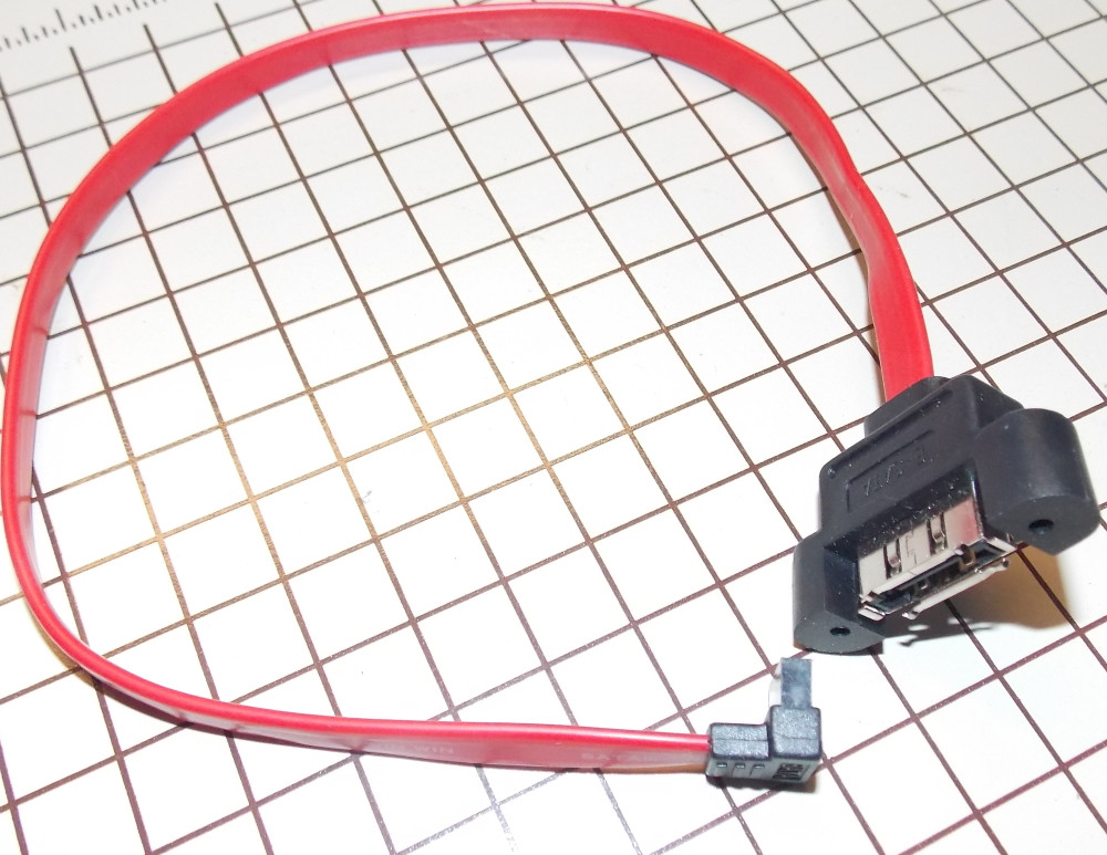 ESATA cable with panel mount to SATA right angle