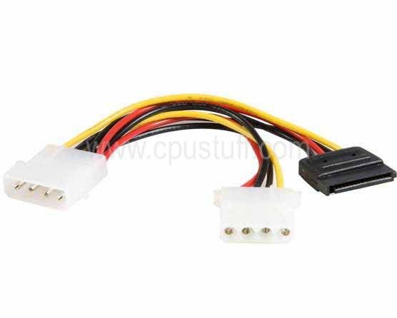 6in LP4 to LP4 SATA Power Y Cable Adapter POWER-ATA-4MF-PI - Cpu Stuff ...