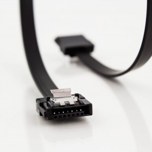 SATA III Cable Low Profile SATA connector with latch black 6 inch - Cpu ...