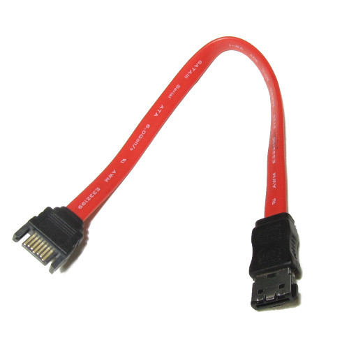 ESATA MALE TO SATA MALE CABLE RED 8 INCHES - CS6605-8IB6G - Cpu Stuff ...