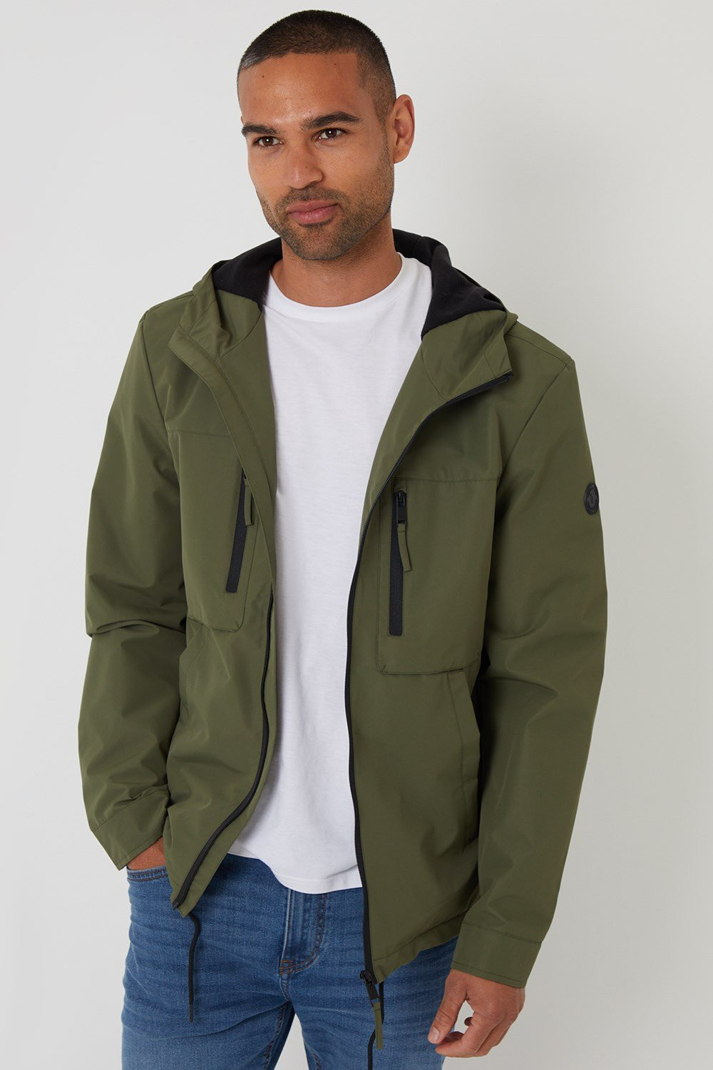 Microfleece Lined Hooded Mens Jacket | Mountain Warehouse