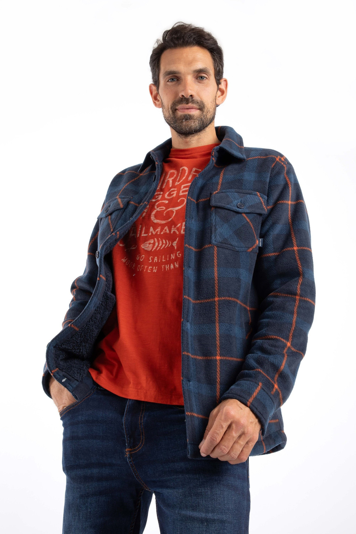 Tyburn Mens Check Fleece Shacket | Mountain Warehouse