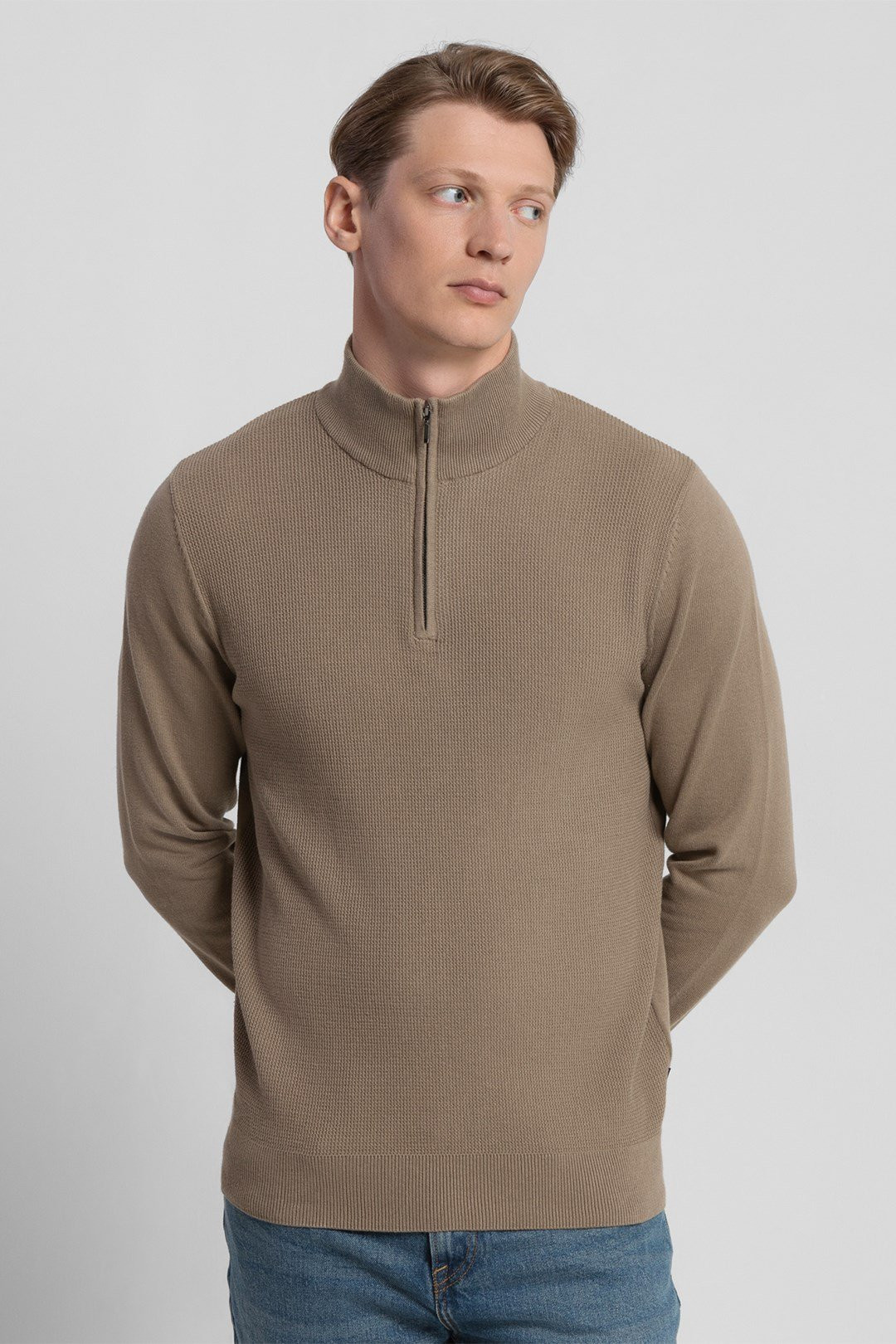 Mens Knitted 1/4 Zip Jumper | Mountain Warehouse