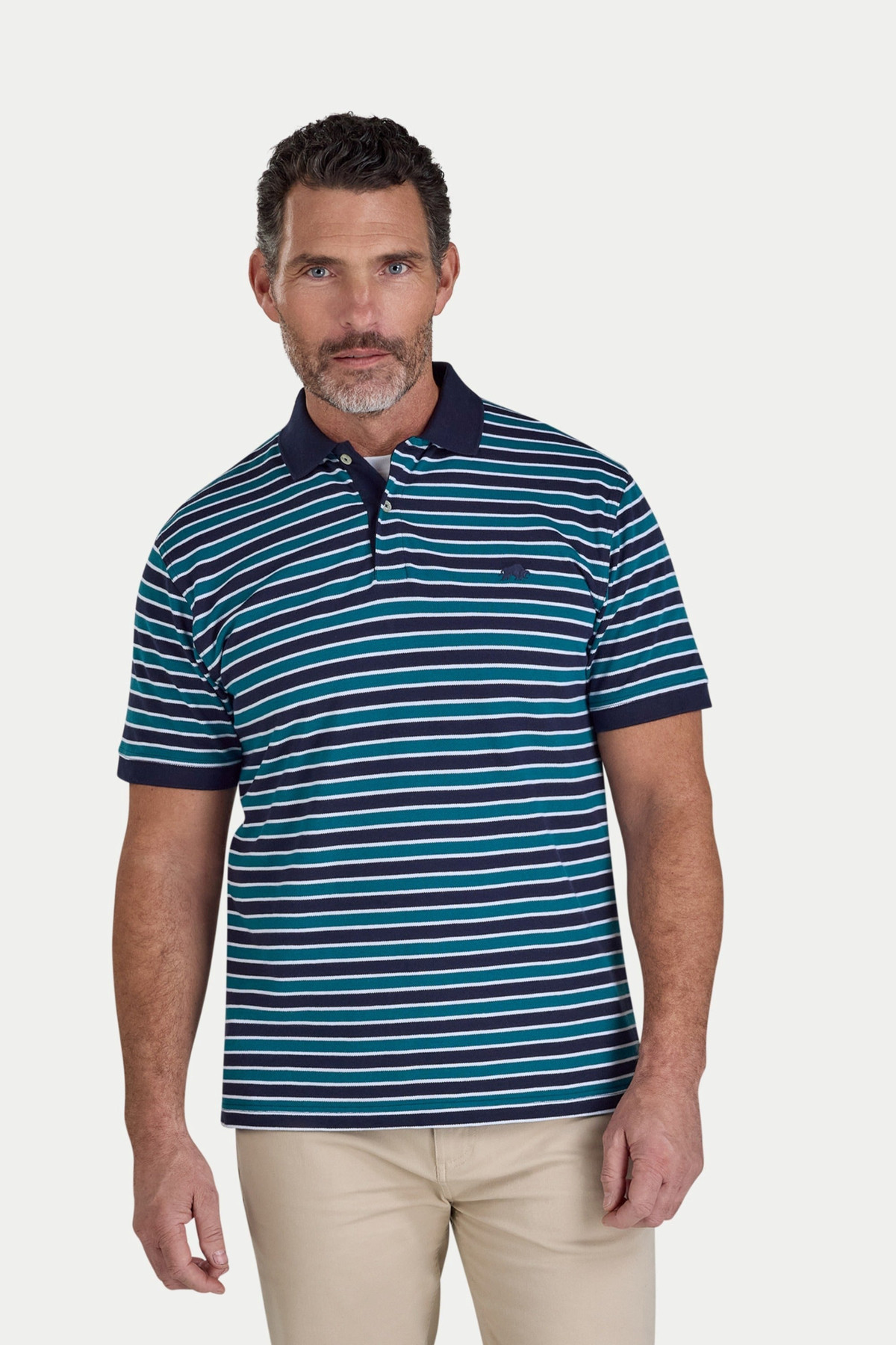 Triple Stripe Pique Mens Polo | Mountain Warehouse