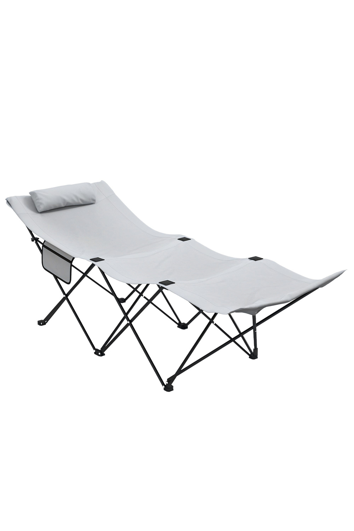 Folding Single Camping Cot with Side Pocket | Mountain Warehouse
