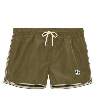 Green Khaki Men's Swim Trunks