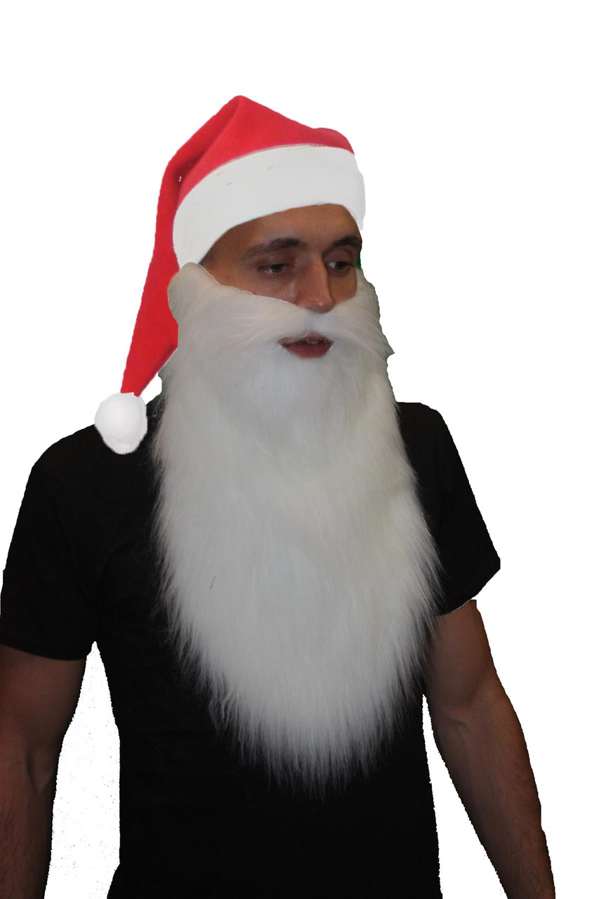 Adults Father Christmas Santa Claus Hat White Beard Xmas Fancy Dress Set