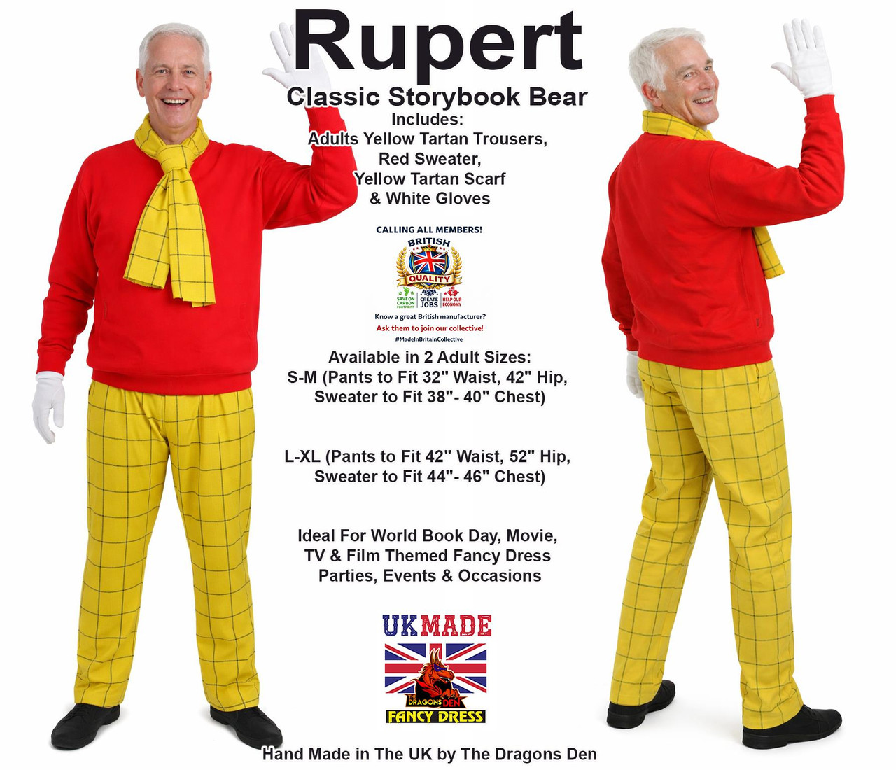Adults Rupert Old English Comic Strip Animal World Book Day Movie Fancy ...