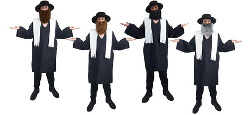 Adults Rabbi Preacher Religous Teacher Jewish Fancy Dress Costume [2 ...