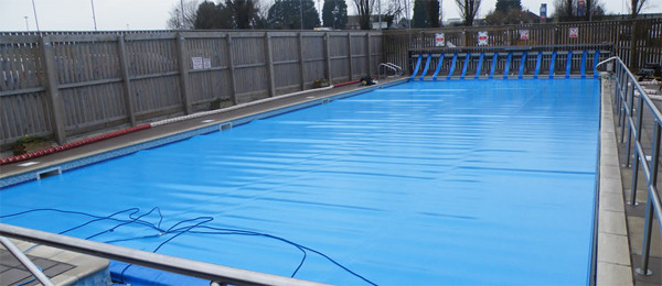 Commercial Bench Slatted Type Swimming Pool Cover Reel System