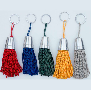 Metal Key FOB Tassel with Bullion Fringe Keychain